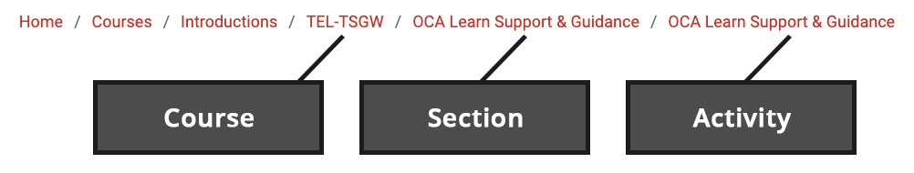OCA Learn Support & Guidance: Interface & Navigation | oca-learn